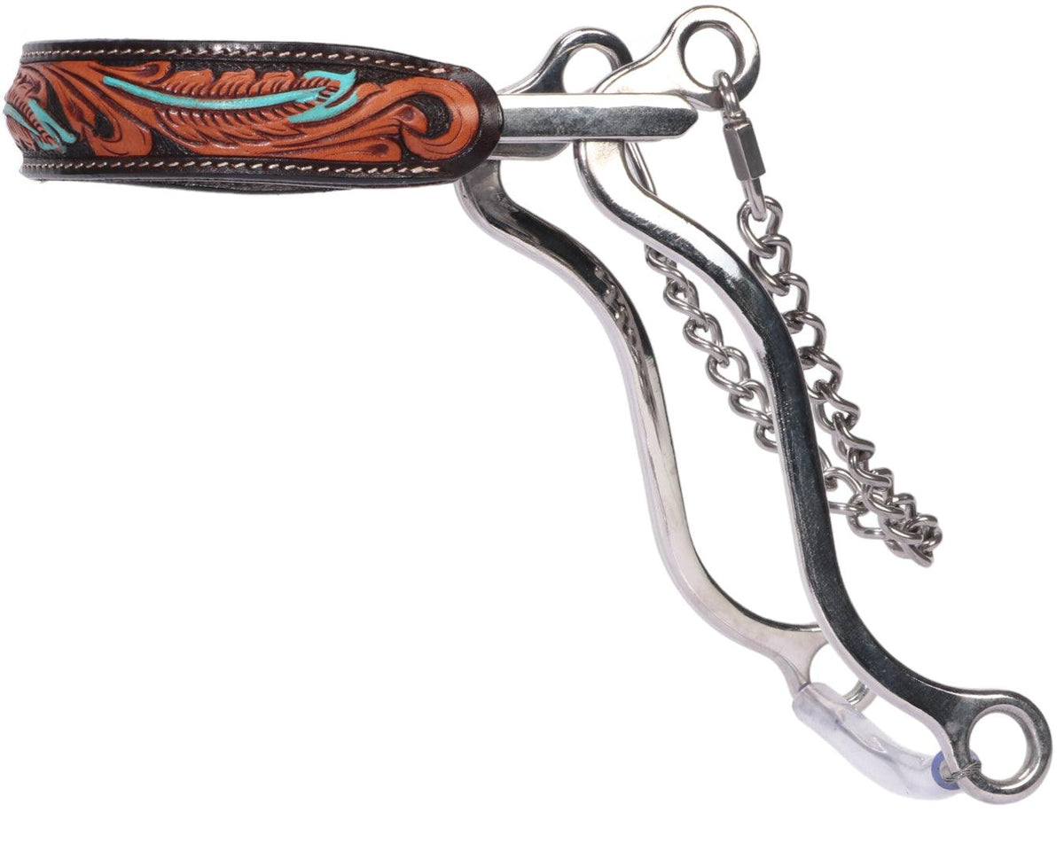 Fort Worth SS Hackamore - Turquoise Feather – Greg Grant Saddlery