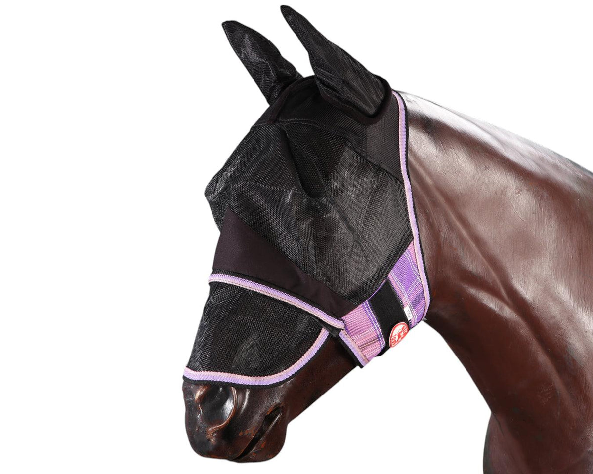 Kool Master PVC Shade Mesh Fly Mask - Pink & Purple – Greg Grant Saddlery