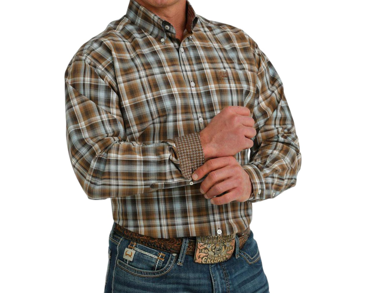 Cinch Men's Classic Fit Brown Plaid Button Shirt – Greg Grant Saddlery