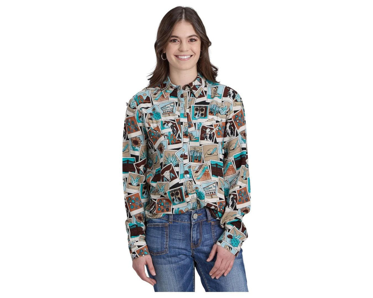 Roper Women's "Photo Collage" Rayon Printed Shirt – Greg Grant Saddlery