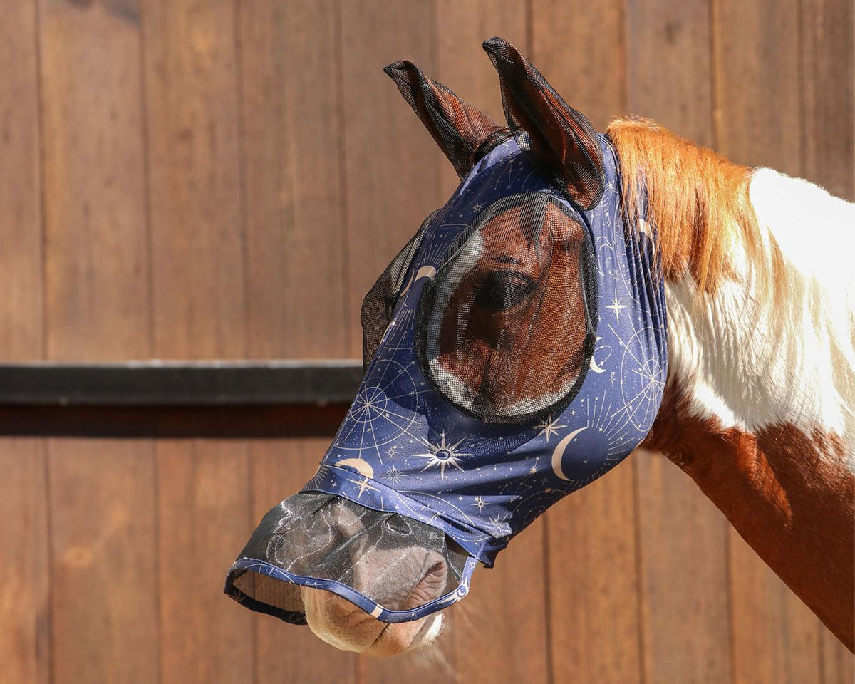 Kool Master Lycra Pull On Fly Mask - Celestial Star – Greg Grant Saddlery