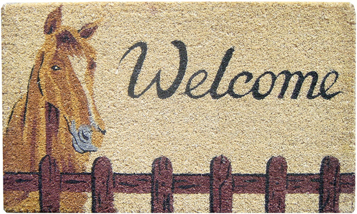 Coir Door Mat - Welcome Horse – Greg Grant Saddlery