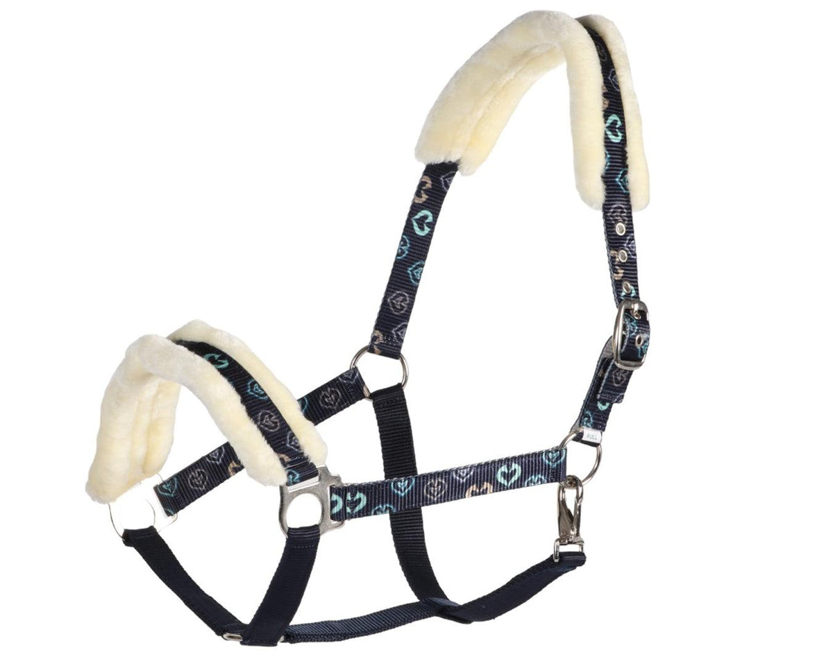 Rancher Fleece Halter - Navy Horse & Hearts Pattern | Halters & Lead ...